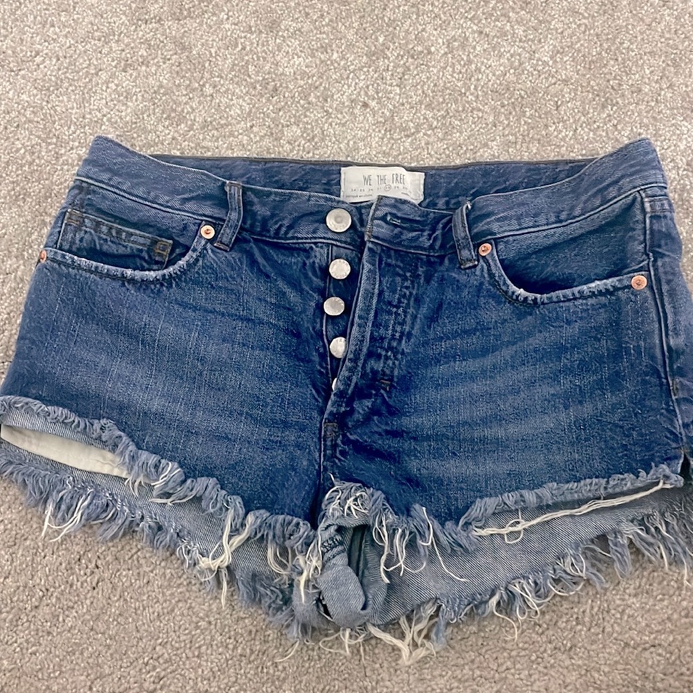Free People Button Fly Shorts - Gem